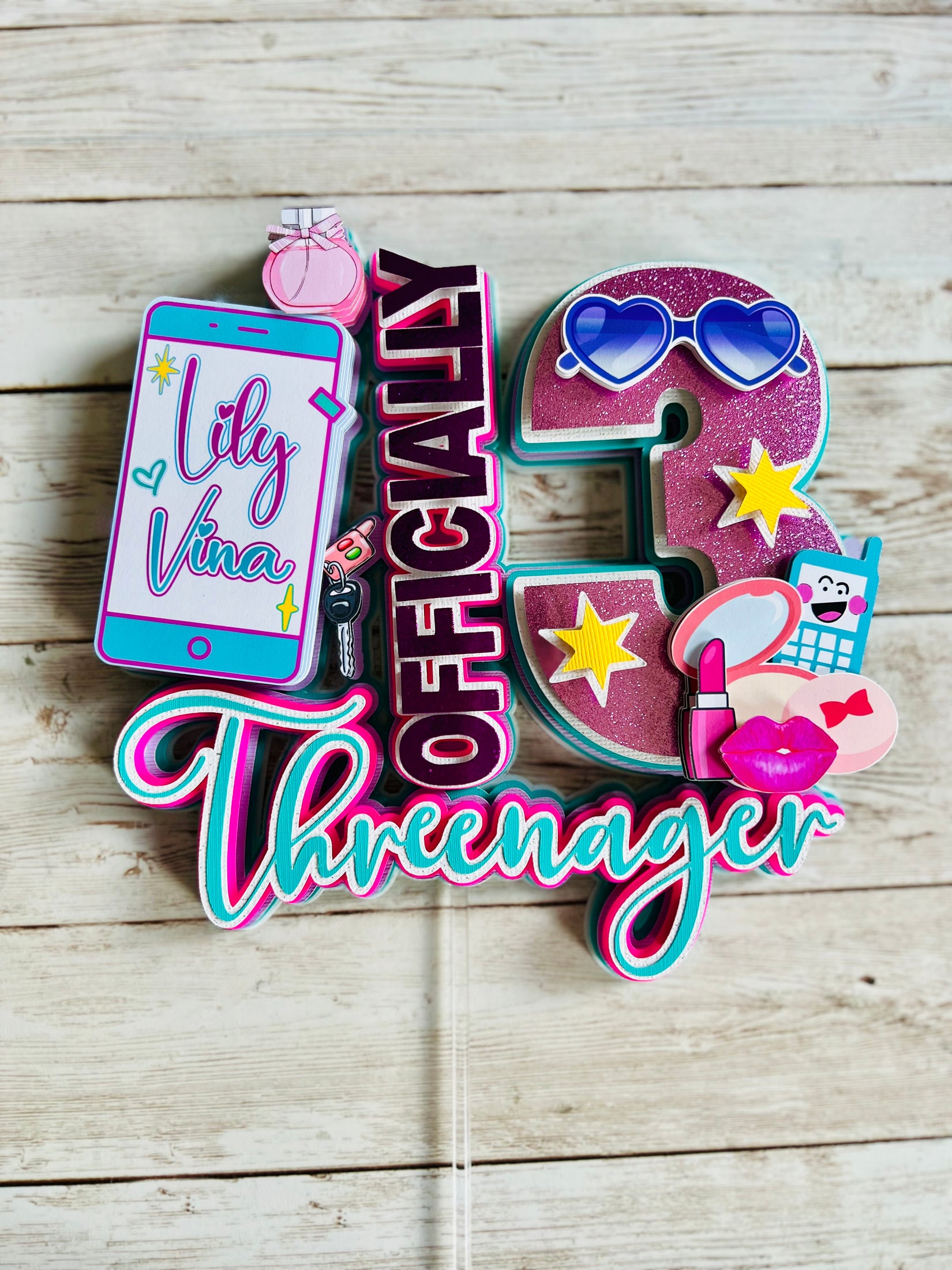 Threenager Cake Topper – Yoryina Creations